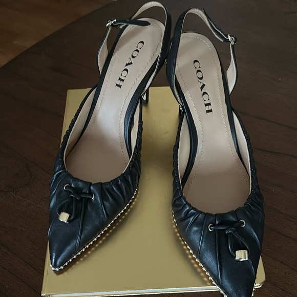 Coach | Shoes | Coach Black Slingback Heels | Poshmark